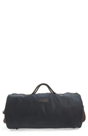 Barbour Waxed Canvas Duffle Bag - Navy