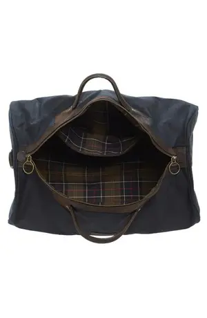 Barbour Waxed Canvas Duffle Bag - Navy