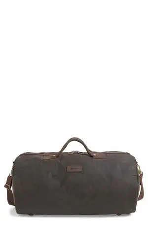 Barbour Waxed Canvas Duffle Bag - Olive