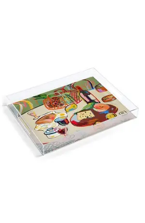 DENY DESIGNS Wine Break Decorative Tray - Multi