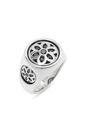 Good Art Hlywd Sterling Black Diamond Club Ring - Silver