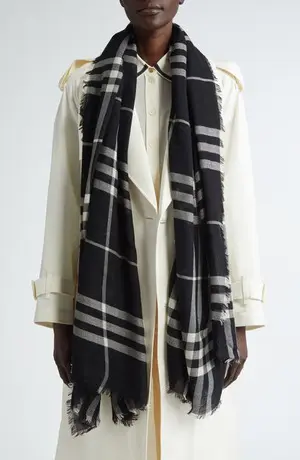 Burberry Giant Check Wool Scarf - Black/ Calico Ip Chk