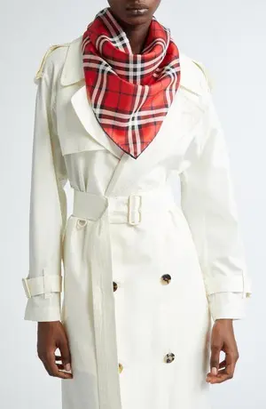 Burberry Medium Check Square Silk Scarf
