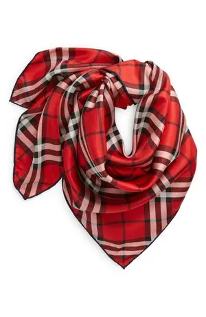 Burberry Medium Check Square Silk Scarf