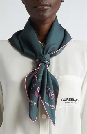Burberry Medium Check Square Silk Scarf
