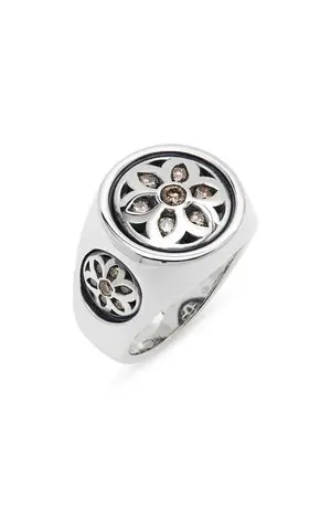 Good Art Hlywd Sterling Diamond Club Ring - Silver