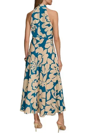 Donna Karan New York Print Halter Maxi Dress