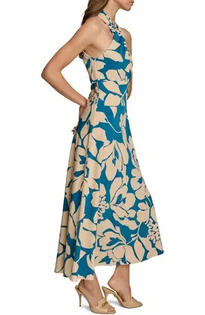 Donna Karan New York Print Halter Maxi Dress