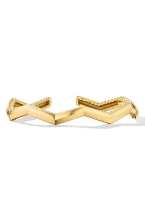 David Yurman Stax Zig Zag Hinge Cuff Bracelet - 18k Yellow Gold