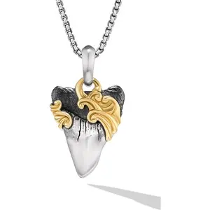David Yurman Waves Shark Tooth Enhancer - Sterling Silver/ Yellow Gold