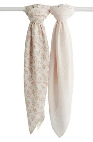 Nordstrom 2-pack Assorted Muslin Swaddles Pink Backyard Friends Pack