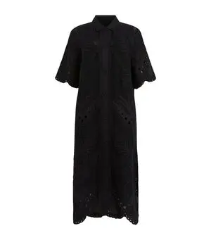 meria broderie midi dress Allsaints Broderie Meria Midi Dress In Black - 31% Off
