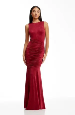Ruched Back Evening Gowns