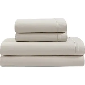 Calvin Klein Washed 200 Thread Count Percale Sheet Set Beige/ Tan