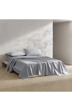 Calvin Klein Washed 200 Thread Count Percale Sheet Set - Grey