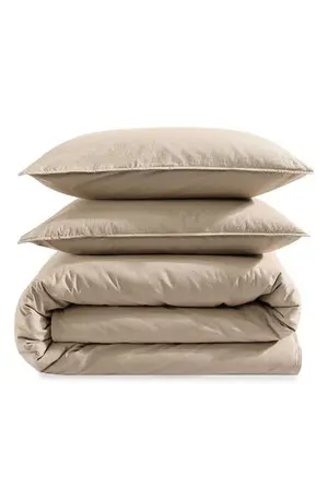 Calvin Klein Washed Percale Comforter & Shams Set - Brown