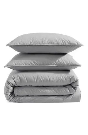 Calvin Klein Washed Percale Comforter & Shams Set - Grey
