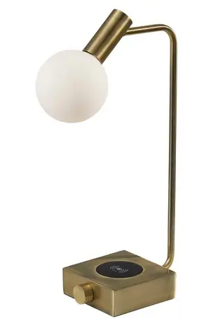 ADESSO Windsor Charge Led Desk Lamp - Antique Brass