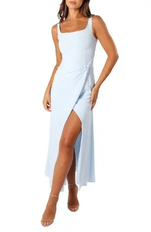 PETAL & PUP Nadea Wrap Sheath Dress - Blue