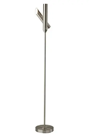 ADESSO Vega Led Torchiere Floor Lamp - Brushed Steel