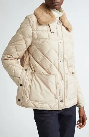 Moncler Cygne Belted Down Puffer Jacket With Removable Faux Fur Collar