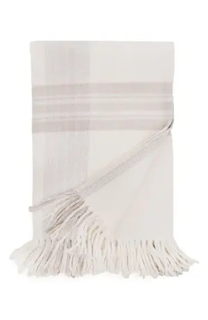 POM POM AT HOME Geneva Throw Blanket - Ivory/ Taupe
