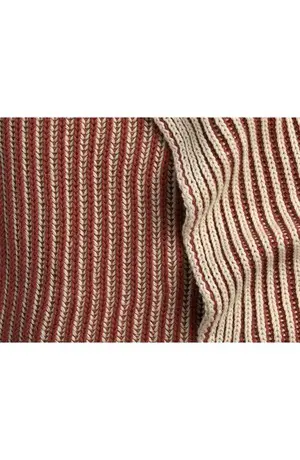 PARACHUTE Two-tone Organic Cotton Ribbed Throw Blanket - Canyon And Natural