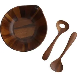 NAMBE Portables Wood Salad Bowl Set - Brown
