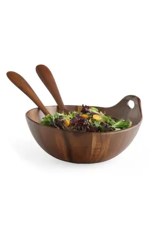 NAMBE Portables Wood Salad Bowl Set - Brown