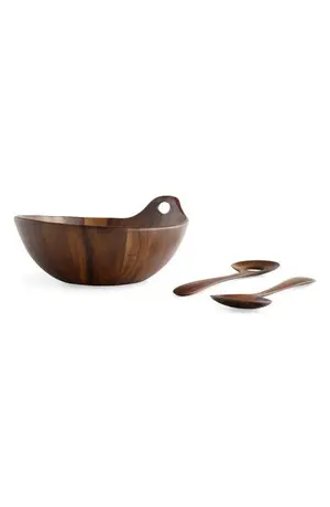 NAMBE Portables Wood Salad Bowl Set - Brown