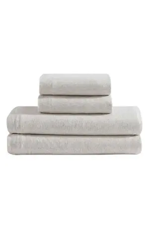 Calvin Klein Mélange Cotton Blend Jersey Sheet Set - White