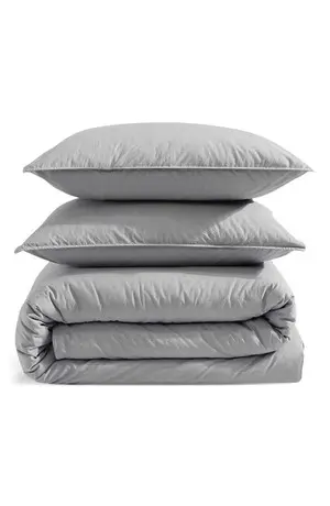 Calvin Klein Mélange Cotton Blend Jersey Duvet & Shams Set Blue