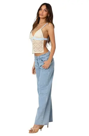 EDIKTED Lace Open Back Crop Camisole