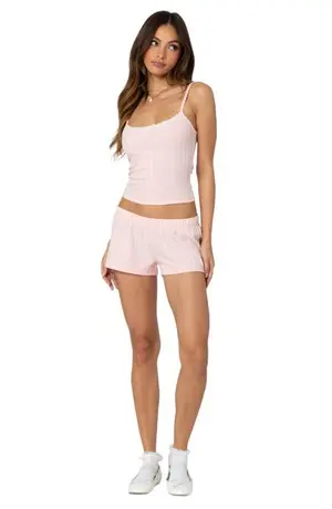 EDIKTED Irene Pointelle Camisole - Pink