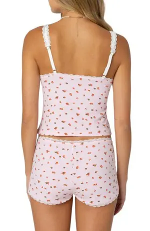 EDIKTED Strawberry Lace Trim Camisole