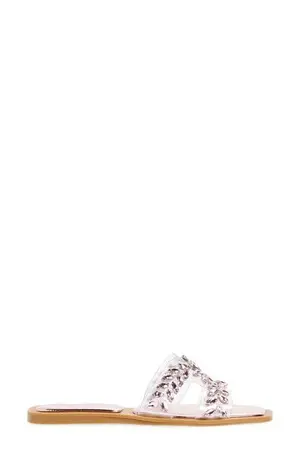 AZALEA WANG Falken Embellished Slide Sandal - Pink