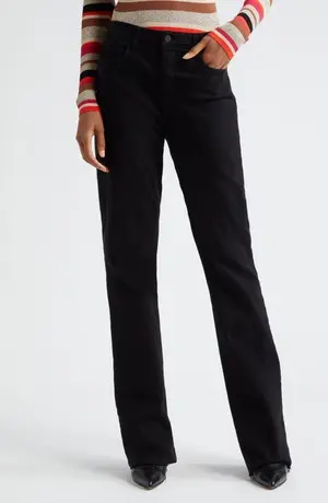 L'Agence Ruth High Rise Straight Leg Jeans - Black
