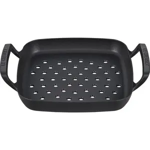 LE CREUSET Alpine Cast Iron Square Grill Basket - Matte Black