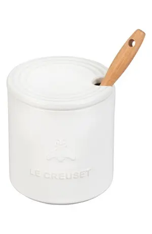 LE CREUSET Stoneware Honey Pot & Dipper - White