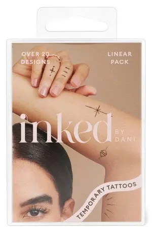 INKED BY DANI Linear Temporary Tattoos - Black
