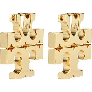 Tory Burch Icon Hidden Hoop Earrings - Tory Gold