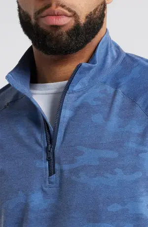 Johnnie-o Patton Camo Half Zip Pullover - Navy