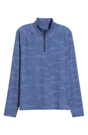 Johnnie-o Patton Camo Half Zip Pullover - Navy