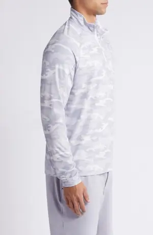 Johnnie-o Patton Camo Half Zip Pullover - White