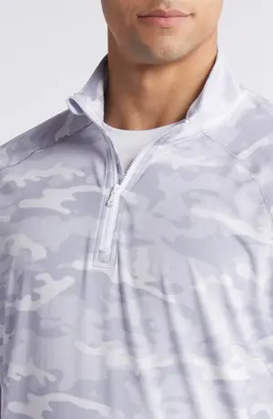 Johnnie-o Patton Camo Half Zip Pullover - White