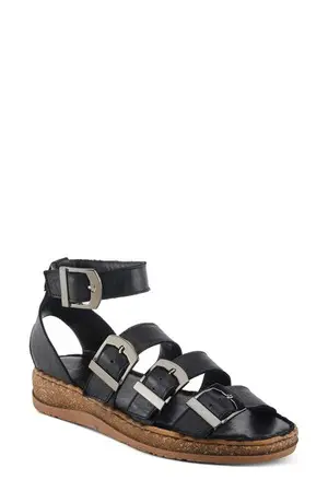 SPRING STEP SHOES Alexcia Ankle Strap Sandals - Black
