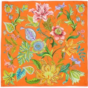 Echo Sunkissed Silk Square Scarf - Tangerine