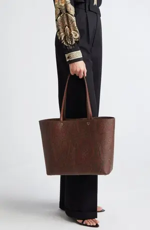Etro Large Paisley Shopper - Brown/red