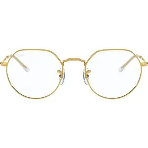 Ray-ban Ray-Ban Jack 49mm Hexagonal Optical Glasses Shiny Gold