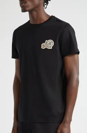 Moncler Logo Cotton T-shirt - Black
